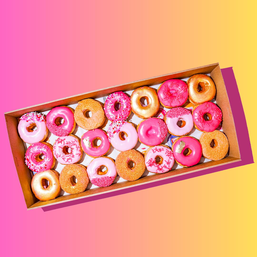 Custom Pink Mini Donuts - Delivered Across Sydney Including Same Day ...