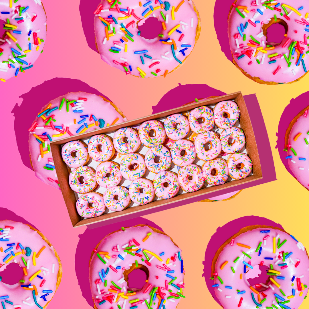 Custom Strawberry Mini Donuts - Delivered Across Sydney Including Same ...