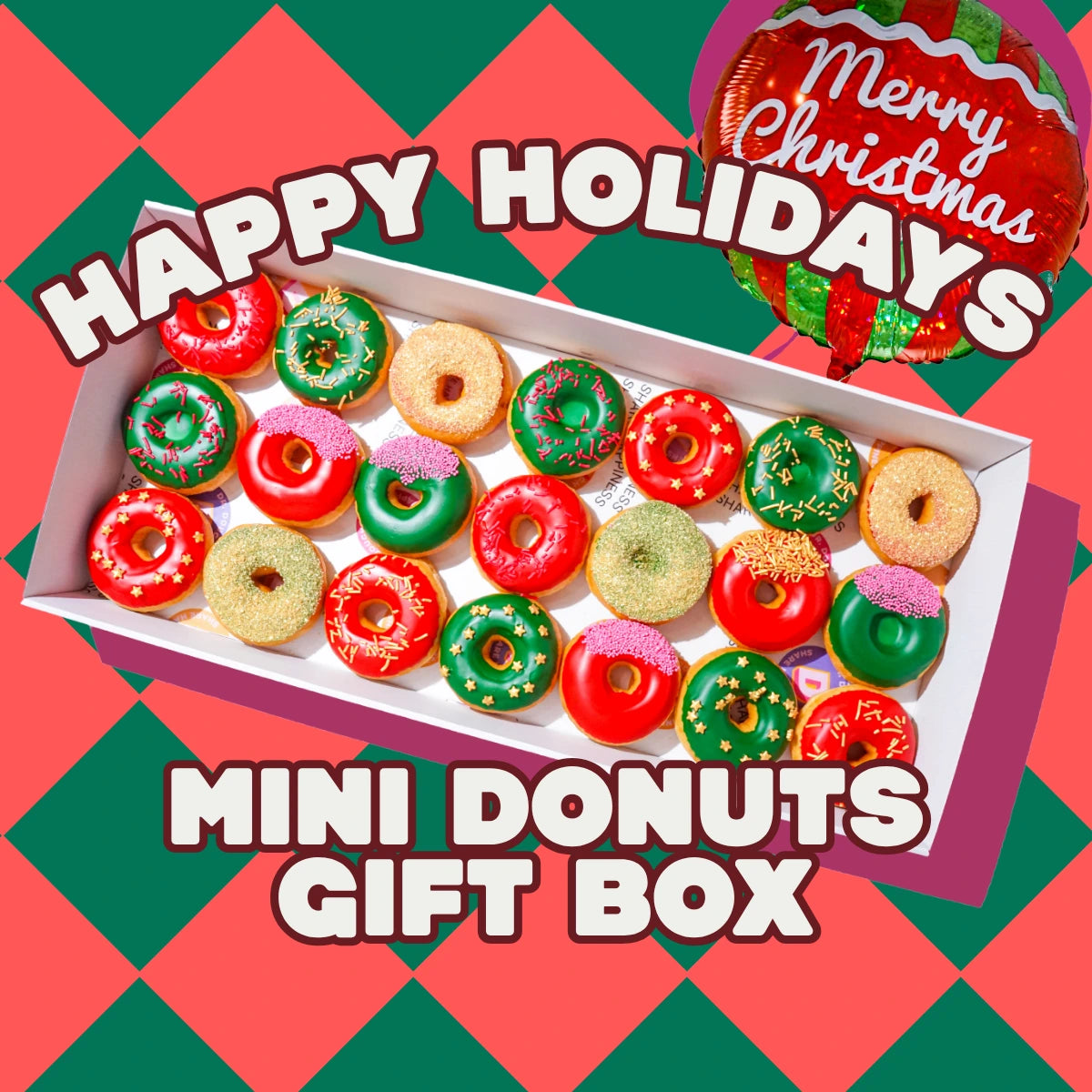Christmas Mini Donut Gift Box Sydney | Festive Treats Delivered Sydney ...